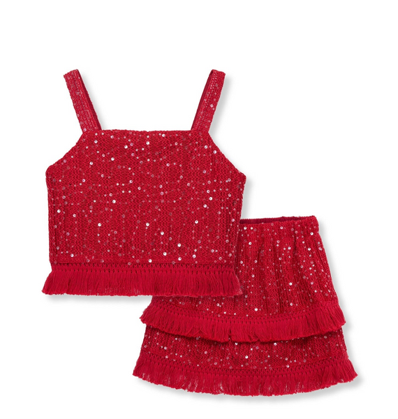 Sequins Fringe Skirt Set – Scraps Of Magic