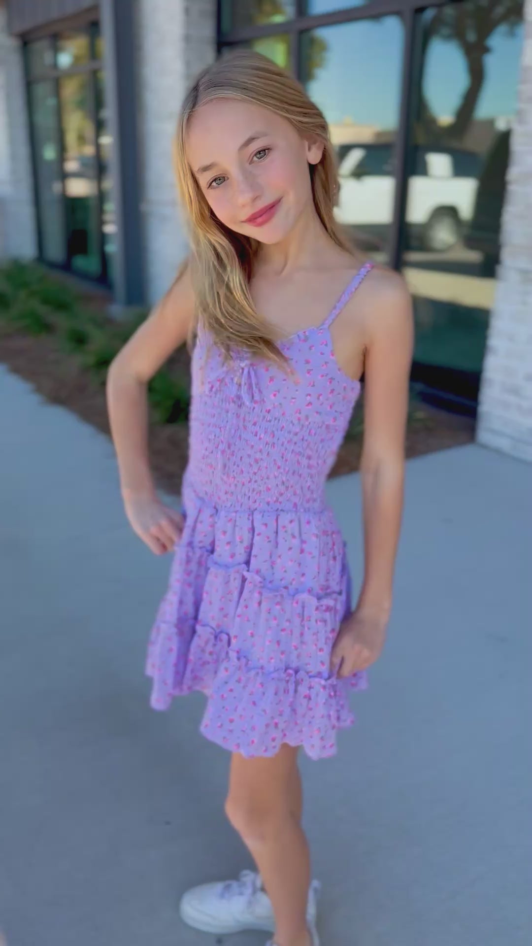 Lavender Meadow Mini Dress - Floral Girls Dress by FBZ – Scraps Of Magic